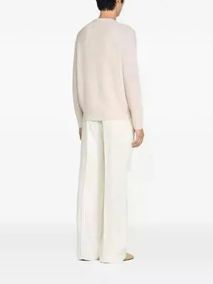 Sandro Seed-stitch Wool Crew Neck Sweater - Neutrals