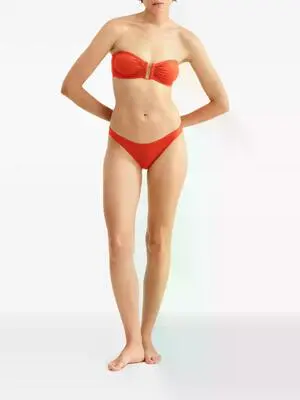 ERES Shirred Bandeau Bikini Top - Red