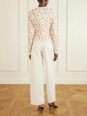 Magda Butrym Floral-print Wool, Silk And Cashmere-blend Cardigan