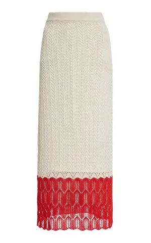 JIL SANDER Cotton Crochet Midi Skirt - Multi