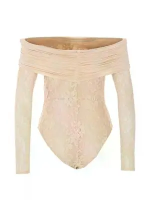 Zimmermann Drape Lace Bodysuit - Neutrals