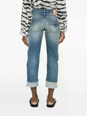R13 Cuffed Straight Leg Jeans