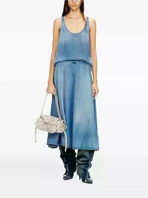 DIESEL® De-misy-s Top Scoop Neck Sleeveless Logo Detail - Blue