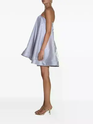 L'IDEE Strapless Mini Dress With Layered Hem - Silver