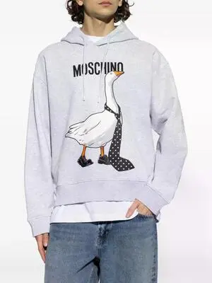 Moschino Graphic Print Hoodie - Grey