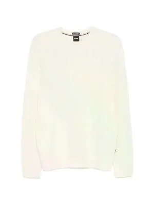 BOSS Cable-knit Wool Crew Neck Sweater