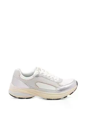 TWINSET Metallic Panelled Lace-up Sneakers - Silver