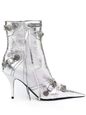Balenciaga Cagole 90mm Metallic Ankle Boots