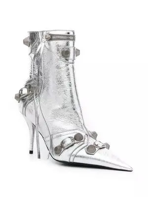 Balenciaga Cagole 90mm Metallic Ankle Boots
