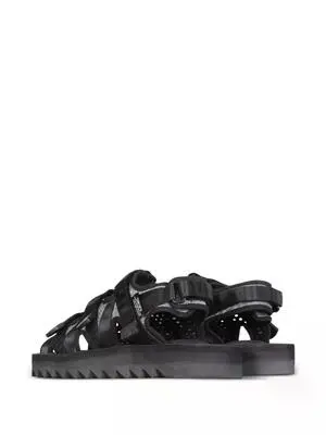 Suicoke Flat Sandals With Touch-strap Fastening - Black
