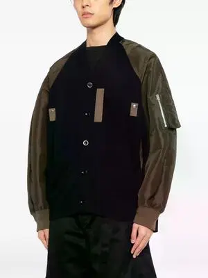 Sacai Paneled V-neck Jacket