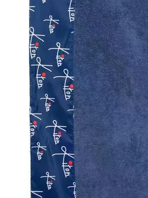 Kiton Logo Print Beach Towel - Blue