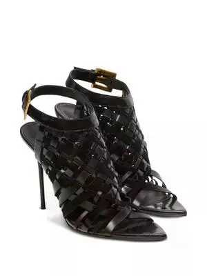 Balmain Woven Stiletto Sandals