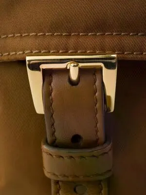 Prada Re-nylon Shoulder Bag With Leather Details - Brown