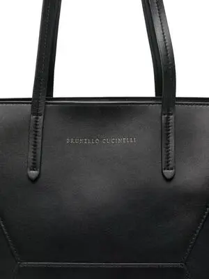 Brunello Cucinelli Duo Logo Tote Bag