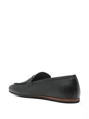 FERRAGAMO Grained Leather Loafers With Metal Detail