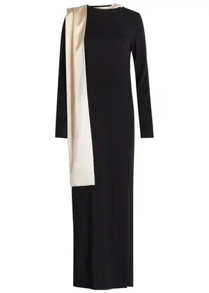 ARMARIUM Dublina" Scarf-effect Stretch-crepe Maxi Dress - Black