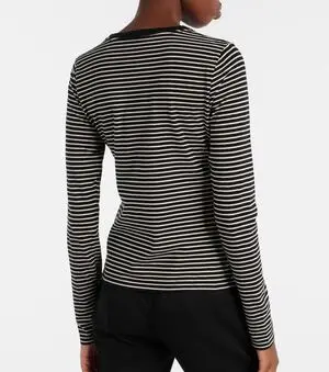 NILI LOTAN Simone Striped Cotton Jersey T-shirt