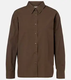 NILI LOTAN Amante Cotton Poplin Shirt - Brown