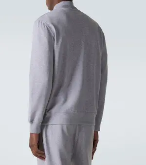 Brunello Cucinelli Cotton-blend Jersey Zip-up Sweater - Grey