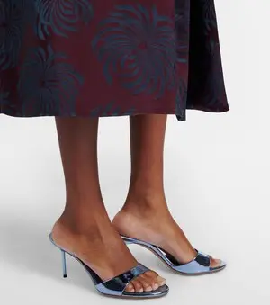 Paris Texas Lidia 70 Patent Leather Mules - Blue