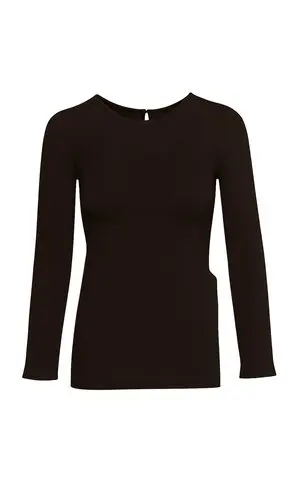 PEPA POMBO Bora Side-slit Top - Brown