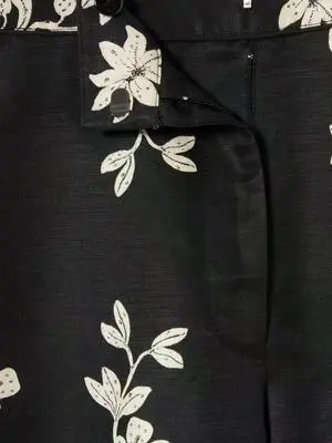 Claudie Pierlot Wide-leg Floral Print Trousers - Black