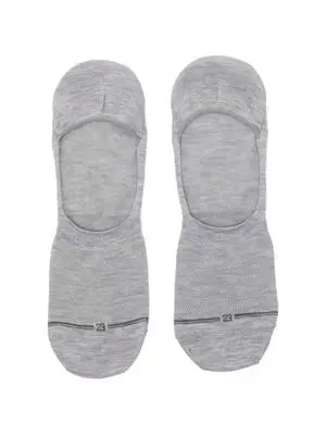 Zegna Logo Embroidered Socks - Grey