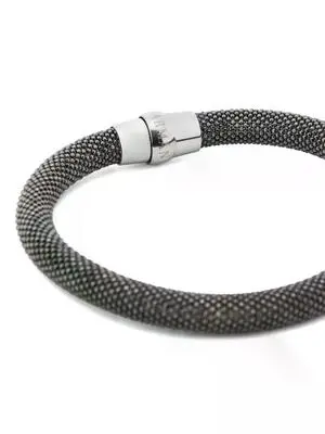 Giorgio Armani Pavé Effect Tubular Bracelet With Magnetic Clasp - Silver