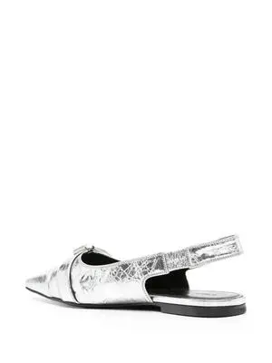 Givenchy Voyou Slingback Ballerina Shoes - Silver