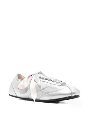 Repetto Tone Ribbon Detail Lace-up Sneakers - Silver