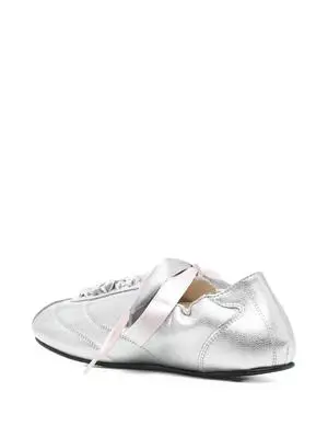 Repetto Tone Ribbon Detail Lace-up Sneakers - Silver