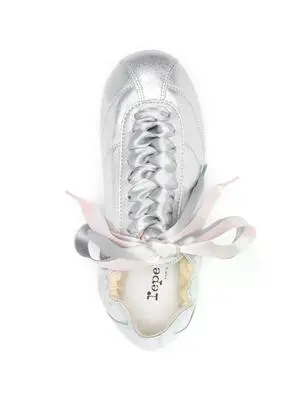 Repetto Tone Ribbon Detail Lace-up Sneakers - Silver