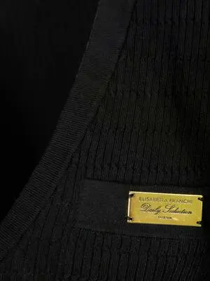 Elisabetta Franchi V-neck Ribbed Midi Dress