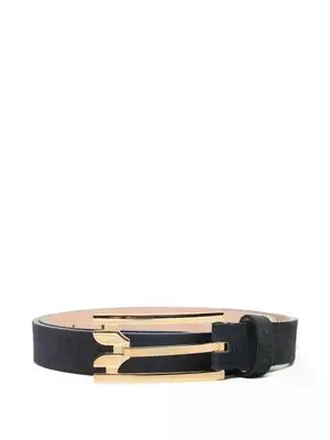 Victoria Beckham Pin-buckle Suede Belt Blue