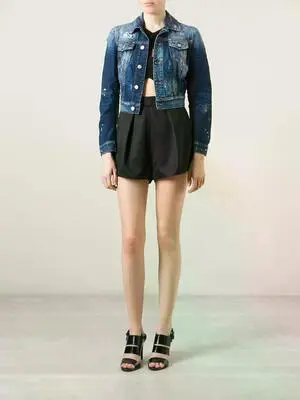 Dsquared2 Cropped Denim Jacket - Blue