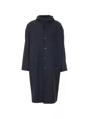 A.p.c. Hooded Logo Print Parka - Blue