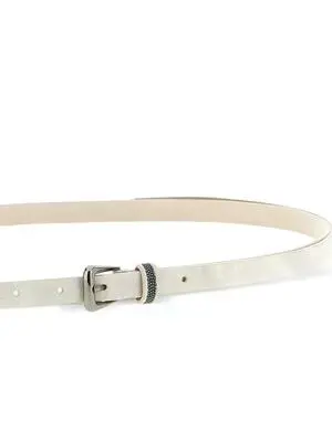 Brunello Cucinelli Shiny Loop Suede Belt