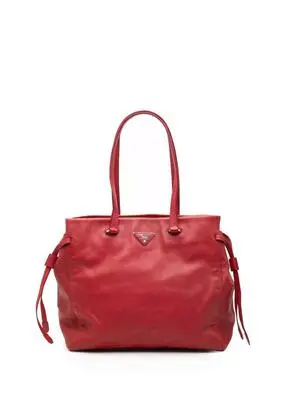 Prada Vitello Daino Tote Bag - Red