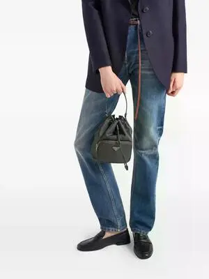 Prada Duet Drawstring Bucket Bag - Grey