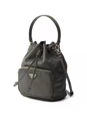 Prada Duet Drawstring Bucket Bag - Grey