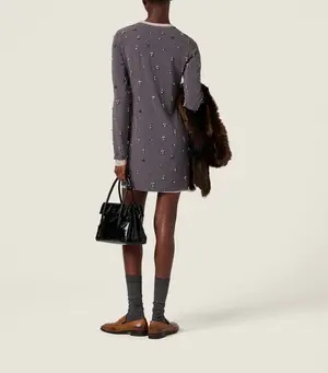 Miu Miu Embellished Silk T-shirt Mini Dress