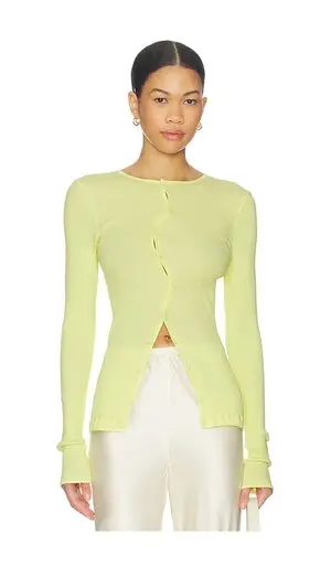 OPERASPORT Claire Ribbed Jersey Seamless Top - Yellow
