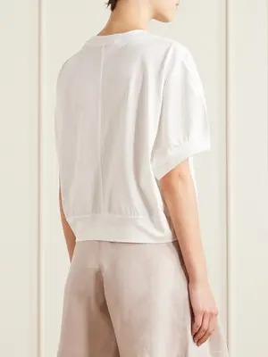 Brunello Cucinelli Bead-embellished Cotton-jersey T-shirt