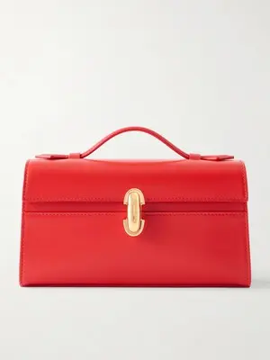Savette Savette Symmetry Pochette Leather Handheld Bag Red