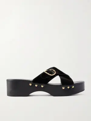 ANCIENT GREEK SANDALS Marilisa Sabot Studded Leather Clogs - Black