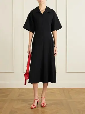 JIL SANDER Paneled Midi Dress - Black