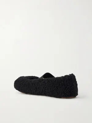 Moon Boot Shearling Ballet Flats - Black