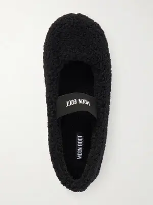 Moon Boot Shearling Ballet Flats - Black