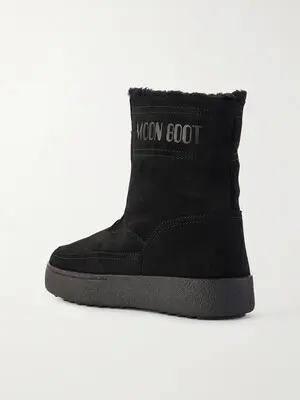 Moon Boot Lara Suede And Shearling Ankle Boots